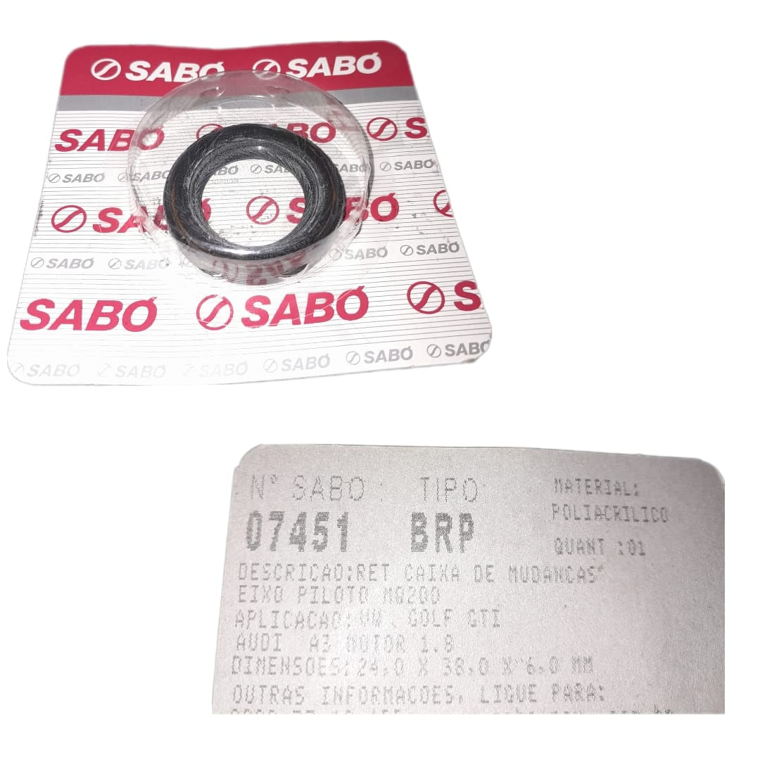 Retentor Eixo Piloto Gol/fox/polo/golf Sabó 07451brp 24x38x6