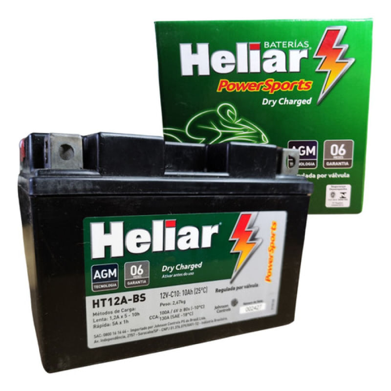 Bateria Heliar 12v 10ah Ht12a-bs Gsxr 1000 Srad 2004 2005..