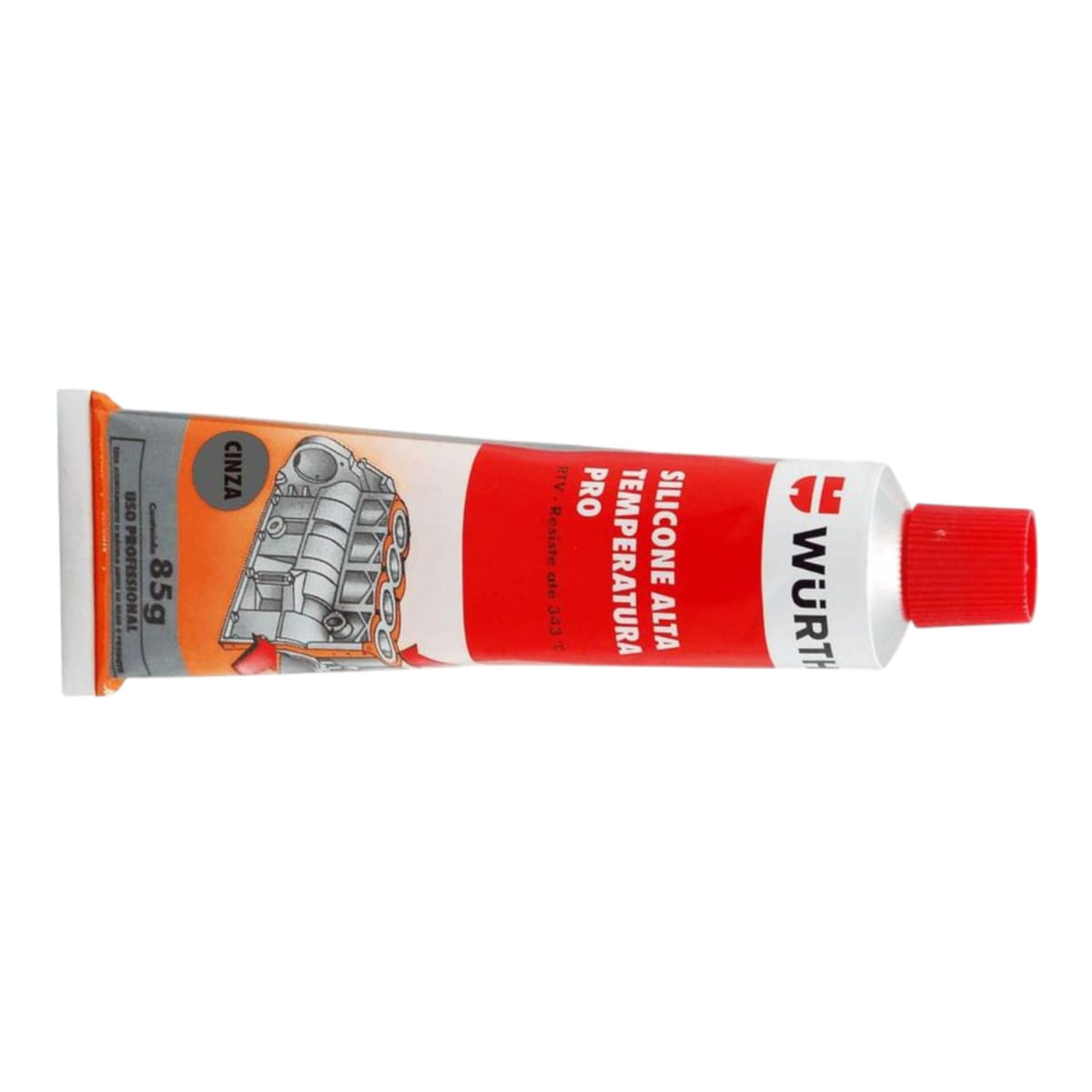 Silicone Selante Wurth Alta Temperatura Neutro Cinza 85g