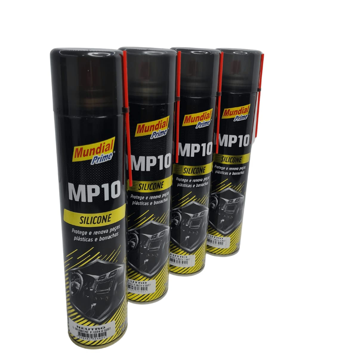 Silicone Spray Neutro MP10 Alta Performance 300ml Kit com 4 Mundial Prime