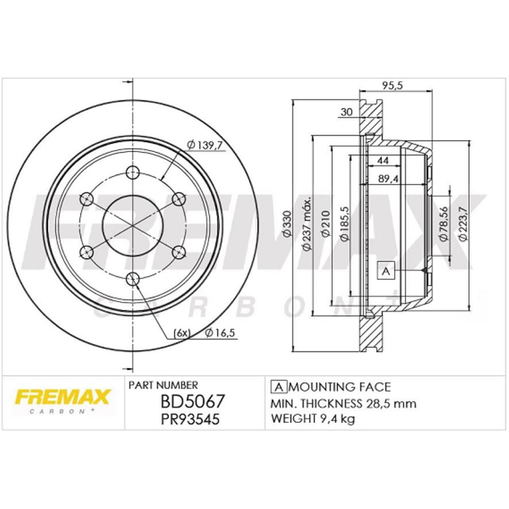 Disco De Freio Ventilado Traseiro,2 Fremax Bd5067