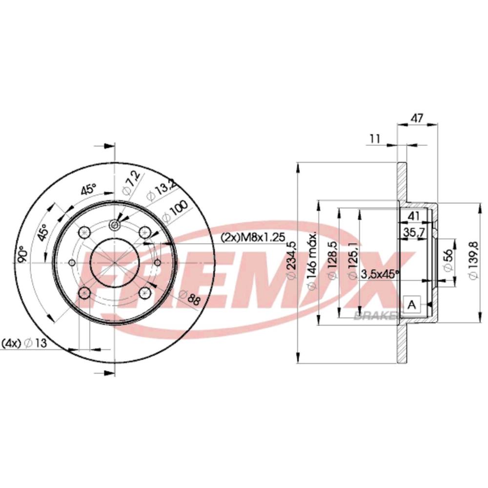 Par Disco De Freio Solido Dianteiro Fremax Bd7722