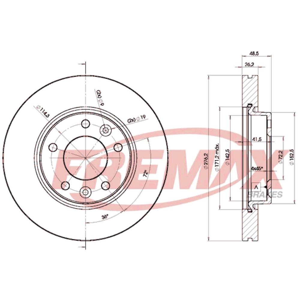 Par Disco De Freio Ventilado Dianteiro Fremax Bd5000