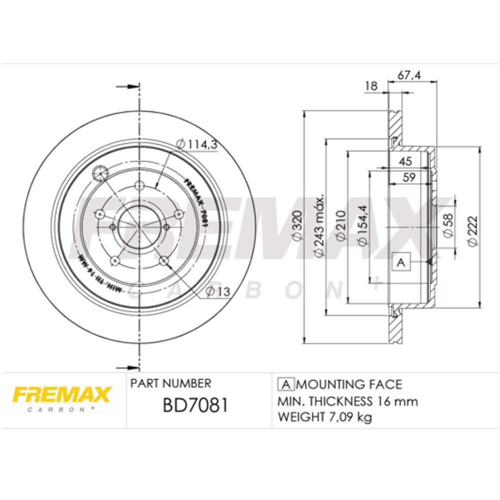 Par Disco De Freio Ventilado Traseiro Fremax Bd7081