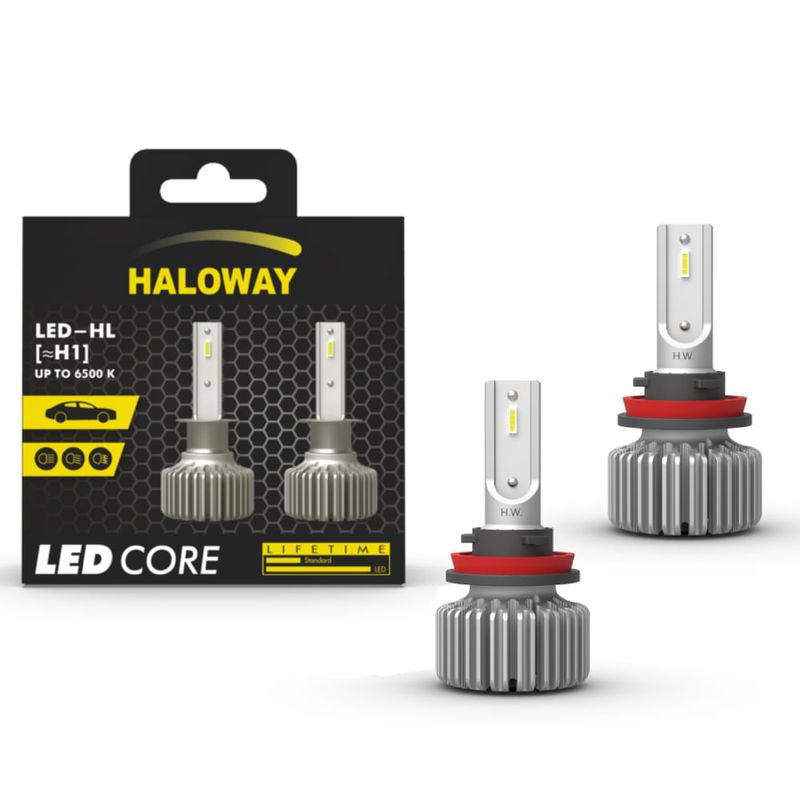 Par Lâmpada Automotiva Haloway LED H1 HWC 12V 6500K