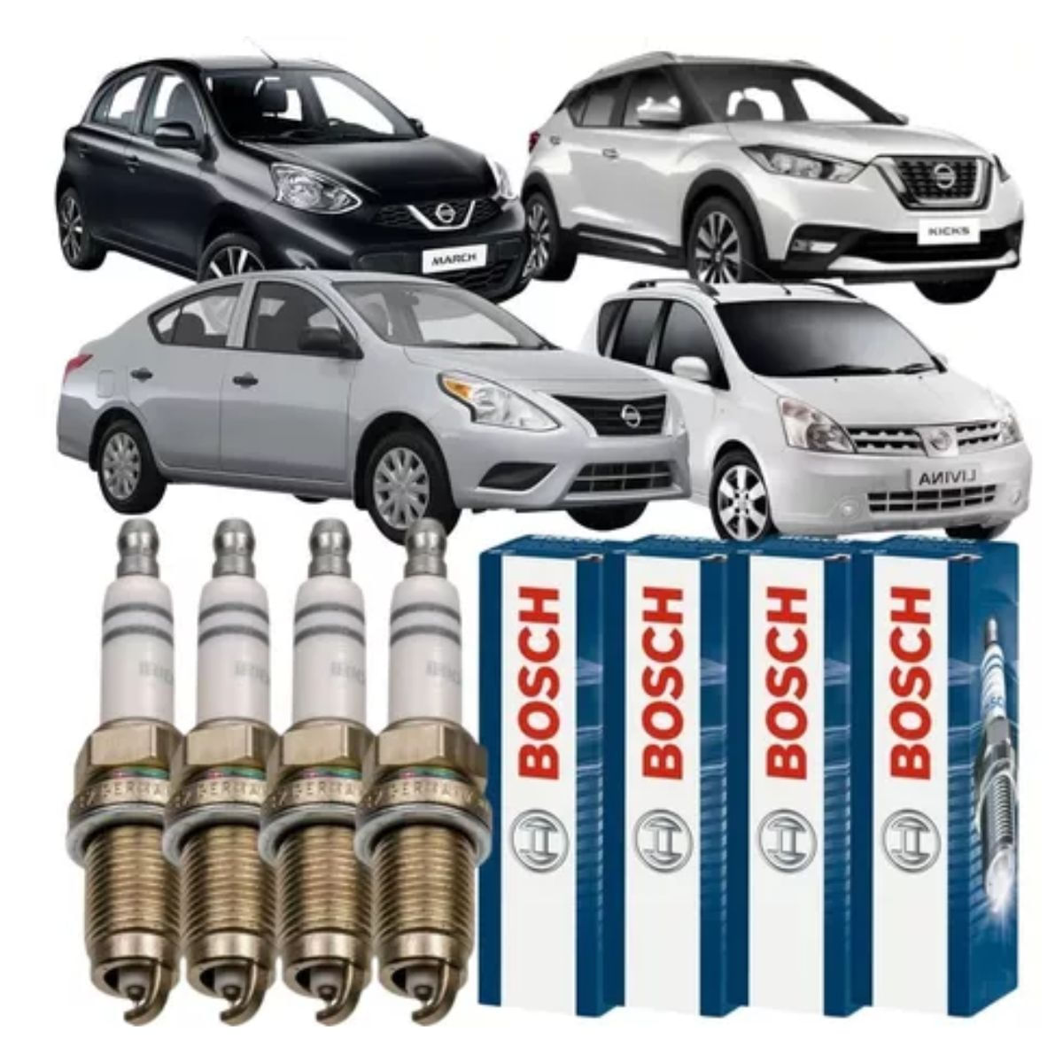 Jogo Velas Ignicao Platinum Livina Kicks March Versa Bosch 0242135524