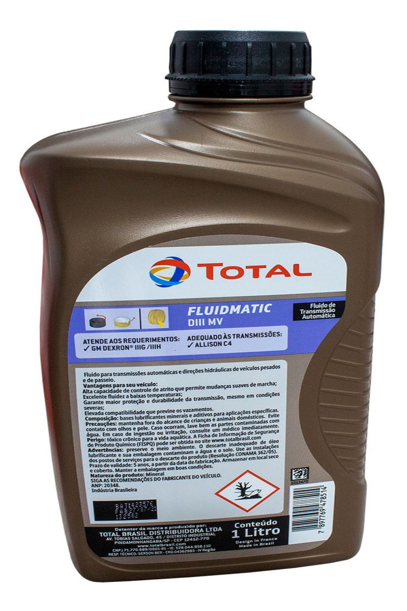 Oleo Transmissão Automática Total Fluidmatic DIII MV 1L